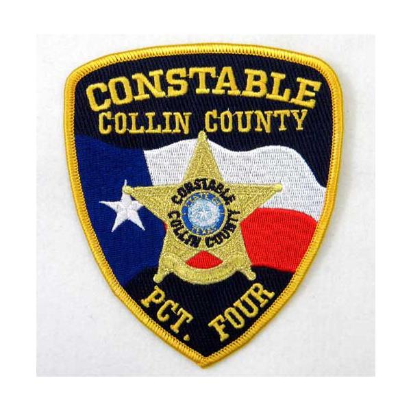 CONSTABLE COLLIN COUNTY PCT. FOURのワッペン（Smallサイズ）アイロン装着可能です。大きさは約横10.2cm・約12cmとスモールサイズです。洋服の胸・袖・カバンなどにつけてアクセントにどうぞ。ワッペンSm...
