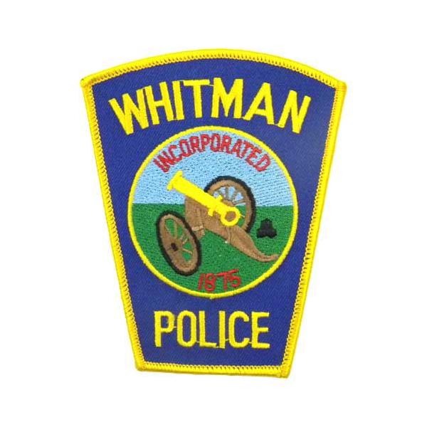 WHITMAN POLICEのワッペン（Smallサイズ）アイロン装着可能です。大きさは約横10cm・縦11.8mとスモールサイズです。洋服の胸・カバンなどにつけてアクセントにどうぞ。ワッペンSmallサイズのみ、10枚までネコポス発送が可...