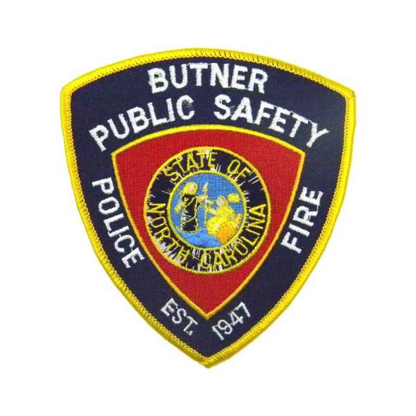 BUTNER PUBLIC SAFETYのワッペン（Smallサイズ）アイロン装着可能です。大きさは約横10cm・縦11mとスモールサイズです。洋服の胸・カバンなどにつけてアクセントにどうぞ。ワッペンSmallサイズのみ、10枚までネコポス...