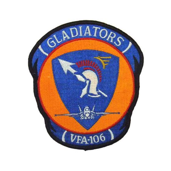 GLADIATORS VFA-106のワッペン(Smallサイズ)アイロン装着可能です。大きさは約横10・縦11cmとスモールサイズです。洋服の胸・帽子・カバンなどにつけてアクセントにどうぞ。ワッペンSmallサイズのみ、10枚までネコポス...