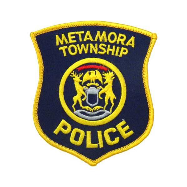 METAMORA TOWNSHIP POLICEのワッペン（Smallサイズ）アイロン装着可能です。大きさは約横9.7cm・縦11.7cmとスモールサイズです。洋服の胸・袖・カバンなどにつけてアクセントにどうぞ。ワッペンSmallサイズのみ...