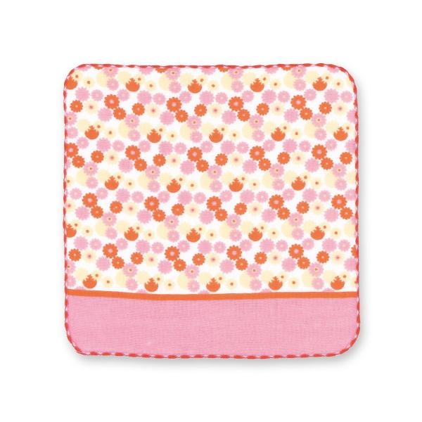 町娘のハンカチーフ花屋篇そうだわ、お花屋さんへいきましょう。大切なあの人に贈る花。さて、どれにしようかしら？表面ガーゼ地、裏面タオル地の2枚合わせはんかち。サイズ：25x25cm綿１００％日本製