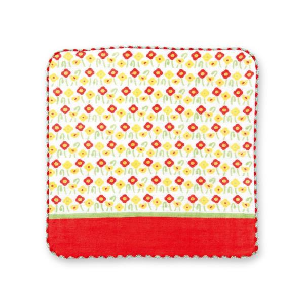 町娘のハンカチーフ花屋篇そうだわ、お花屋さんへいきましょう。大切なあの人に贈る花。さて、どれにしようかしら？表面ガーゼ地、裏面タオル地の2枚合わせはんかち。サイズ：25x25cm綿１００％日本製