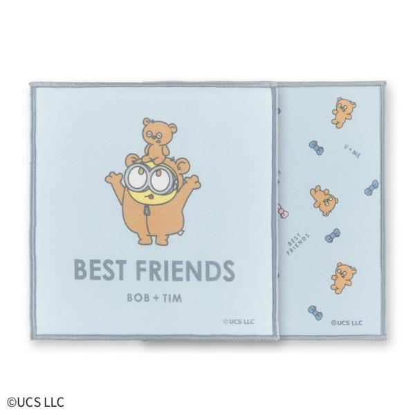 ミニオンズ ミニタオル 2枚セットBOB＆TIM テディベア15×15cmの小さなハンカチ。2カバンの中にもすっぽり入るミニハンカチ。2枚セットでギフトにもおすすめです♪サイズ：15×15cm本体：表　綿100％裏　タオル　綿100％日本製...