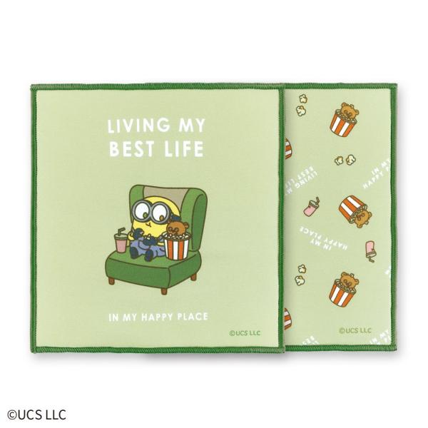 ミニオンズ ミニタオル 2枚セットBOB＆TIM シネマ15×15cmの小さなハンカチ。2カバンの中にもすっぽり入るミニハンカチ。2枚セットでギフトにもおすすめです♪サイズ：15×15cm本体：表　綿100％裏　タオル　綿100％日本製この...