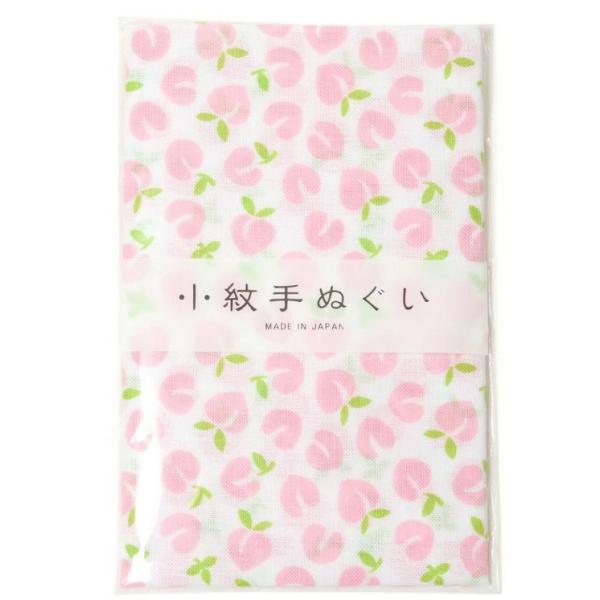 宮本タオル 小紋手ぬぐい 桃　　サイズ：33x90cm品質:綿100%（文生地）　日本製手拭い本来の製法のため、切りっ放しで両端処理はされていません。裁断位置によって寸法が前後する場合がございます。使い始めに出るほつれは切りそろえてください...