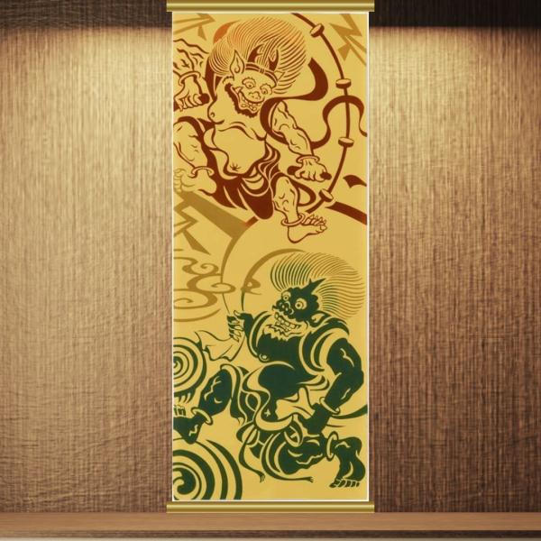 2021 新柄kenema注染手拭い和楽風神雷神風袋から風を吹き、風雨もたらす風神と、太鼓を叩いて雷鳴と稲妻をおこす雷神。二人で一つの風神雷神！手拭い本来の製法のため、切りっ放しで両端処理はされていません。裁断位置によって寸法が前後する場合...