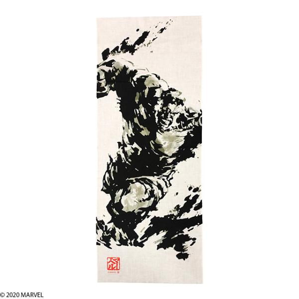 日本手ぬぐい Marvel マーベル 墨絵風 ハルク  てぬぐいマーベルヒーローズたちが墨絵風タッチで描かれた手ぬぐいが新登場。そのまま使っても良し、飾っても良しなデザインです。マーベルの角判入りサイズ：34x90cm品質：綿100%日本製...