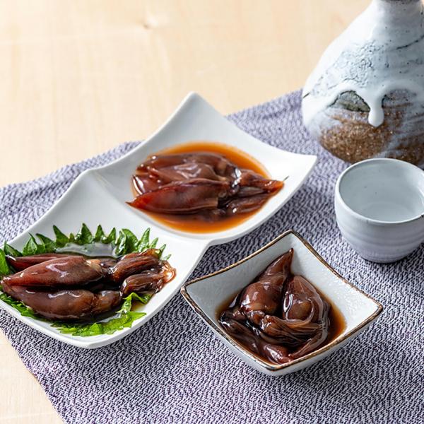 富山湾の春の使者、ほたるいか。ほたるいかのすがたはそのままに１匹ずつ丁寧に目玉を取り、醤油に漬けこみました。ワタのコクが楽しめる「赤づくり」、定番和風の「たまり味」、さわやかな香りの「ゆず味」、沖漬け人気トップ３が一度に味わえるお得なセット...