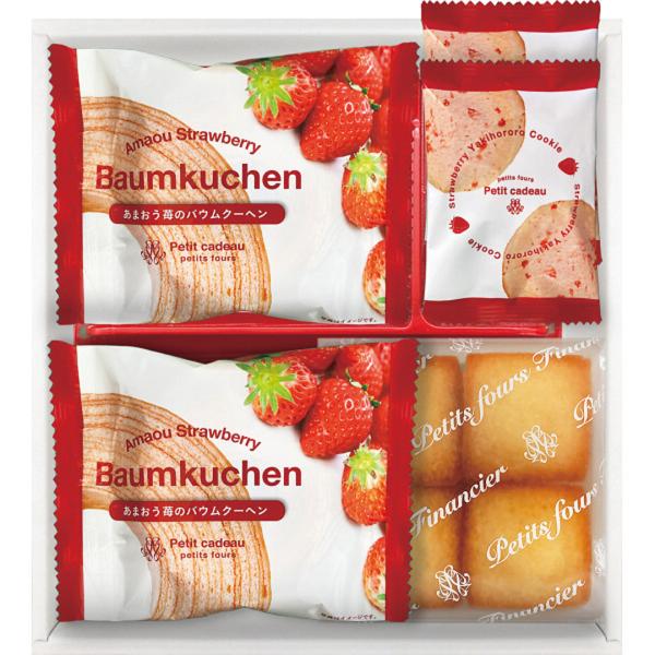 国産小麦とあまおう苺濃縮果汁を使用し、苺の風味と味わいを生かして一層一層丁寧に焼き上げたバウムクーヘンと、ひとくちサイズのしっとりとした食感で仕上げ、トンネルオーブンを使用することによりふんわりと焼き上げたフィナンシェ、ほろろとした食感とフ...