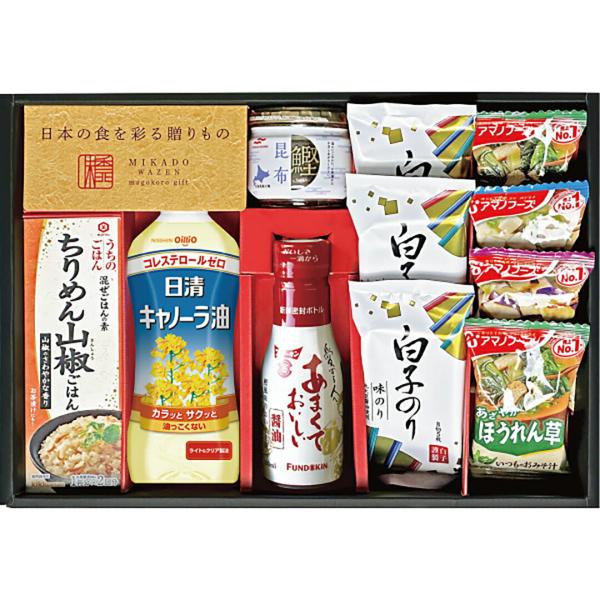 ※当店では、特別にご指示（備考欄等）がない場合には「内のし」にてご準備いたします。※ご自宅にお届けの場合、発送用段ボールは再利用させて頂いております。予めご了承ください。内容量：●フンドーキンあまくておいしい醤油２００┣ｍｌ┫、キッコーマン...