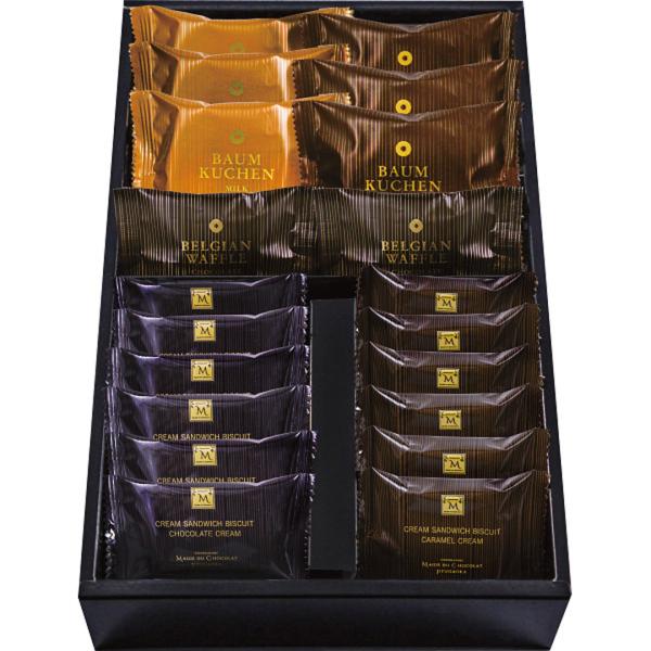 東京自由が丘にある人気のスイーツ専門店【マジ・ドゥ・ショコラ】監修の焼き菓子の詰合せです。商品内容●ベルギーワッフル（ショコラ）×２、バームクーヘン（ショコラ・ミルク）×各３、クリームサンドビスケット（ショコラ・キャラメル）×各６サイズ：2...