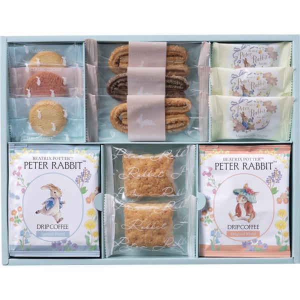 １００年以上にわたり世界中で愛されてきた『ピーターラビットＴＭ』が、香り豊かなドリップコーヒーと焼き菓子の詰め合わせになりました。物語から飛び出したような愛らしいパッケージに、深い味わいのオリジナルブレンドコーヒー、サクサクのパイやクッキー...