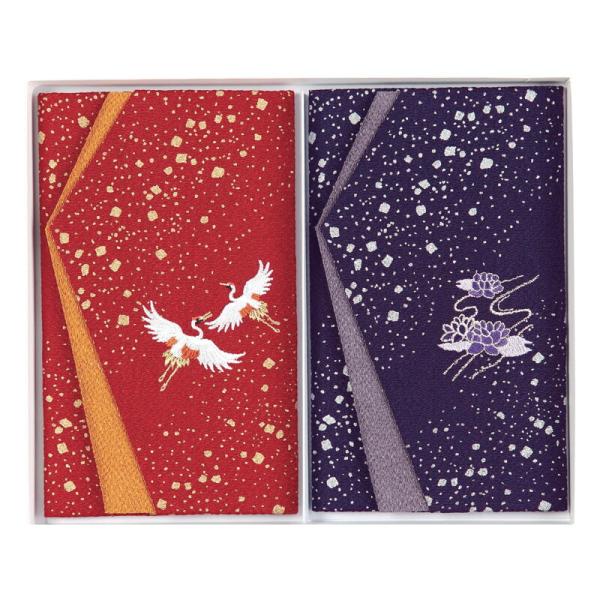 刺繍に加え鮮やかな金彩プリントを施した、金封ふくさの慶弔セットです。シーンに合わせてお使い分けいただけます。商品内容金封ふくさ（約200×120mm）×2箱サイズ：約210×260×20mm重量：約170g型番：784