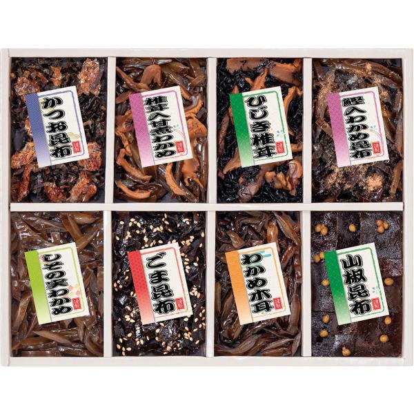 ※注意※ 2024年7月1日中のご注文より紙袋が有料になります。ご利用のお客様につきましては別ページにてご購入お願いいたします。内容量：ごま昆布40g・しその実わかめ45g・かつお昆布18g・山椒昆布40g・ひじき椎茸40g・椎茸入甘煮わか...