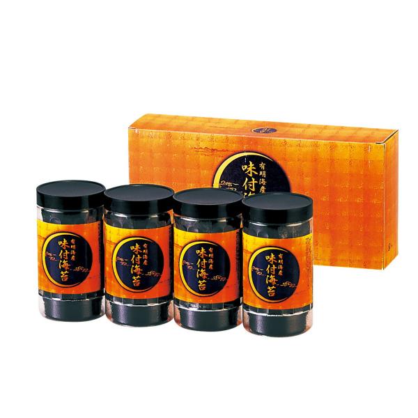 ※注意※ 2024年7月1日中のご注文より紙袋が有料になります。ご利用のお客様につきましては別ページにてご購入お願いいたします。内容量：味付海苔（8切32枚）×4  【小麦・えび・かに】箱サイズ：約箱76×300×145mm賞味期限：製造日...