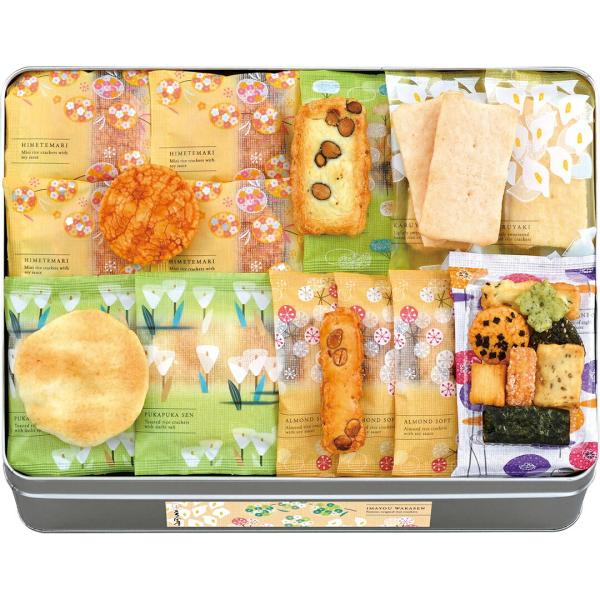 えくぼ屋の美味がたっぷり詰まった、個性豊かなおかきとおせんべいの詰合せ。味と香りと口当たり、彩り豊かに咲きました。商品内容ぷかぷか煎だし塩×9、姫てまり直火炊き醤油×13、兆福餅やき塩×7、ぐるめ探訪×4、アーモンドそふと直火炊き醤油×8、...