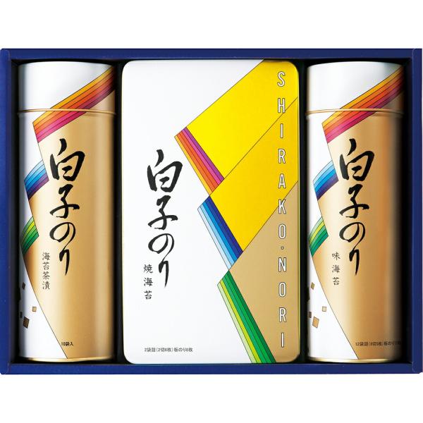 風味豊かな味のり・焼きのりとお茶漬けの詰合せギフトです。商品内容のり茶漬け（10袋）、焼のり（2切8枚×2袋）、味のり（8切5枚×12袋）  【乳成分・小麦・えび】<br><br>サイズ：箱240×315×80mm&...