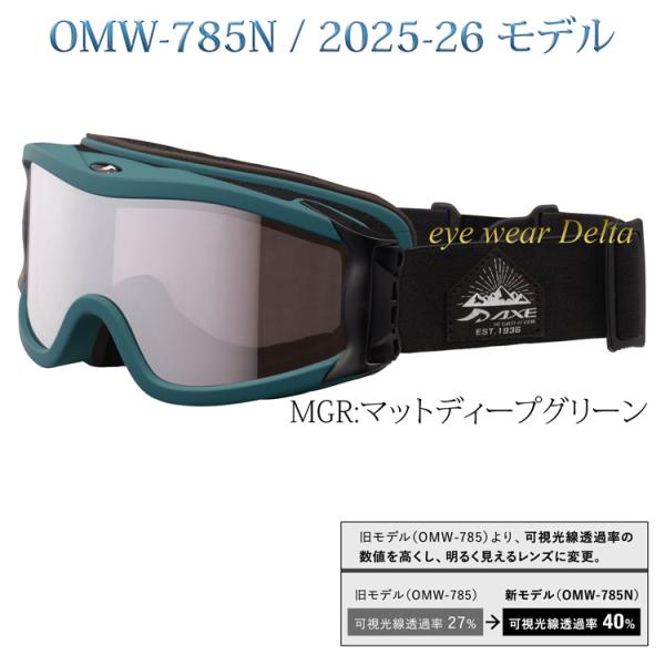 樹脂フレームのメガネにも対応した、必須の機能が搭載された実用性に優れたモデルOMW-785N〈MGR〉フレーム / マットディープグリーンレンズ / ライトピンクベース＋シルバーミラー可視光線透過率 / 40%[ サイズ ]幅:185mm ...