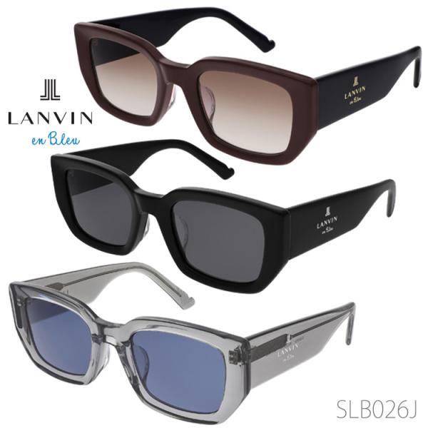 LANVIN en Bleu ランバン オン ブルー　日本正規代理店品・大胆な横長スクエアシェイプのアセテートモデル・フロントに入れた立体的なテレビジョンカットが特徴・インパクトのあるワイドテンプル・モードなデザインがファッションコーディネ...