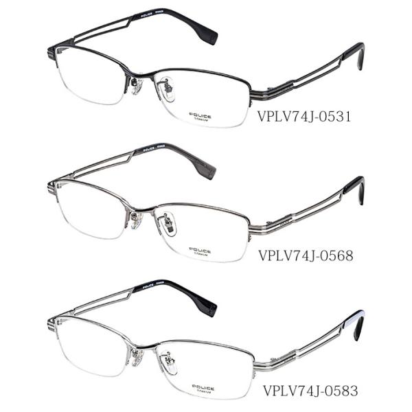 ・二股デザインのβテンプルが特徴の軽量フレーム・テンプルはバネ性を持たせるために設計された形状・小ぶりなナイロールタイプ・シンプルでシャープなデザインと軽い掛け心地が特徴・ヨロイテンプルの、POLICEロゴ入りの2色メッキラインが目を惹くフ...