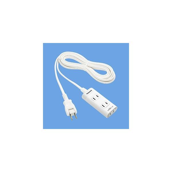 【仕様】●メーカー:パナソニック　●型番:WHA2433WP　●商品名:ザ・タップQ　●ザ・タップQ　●定格:15A 125V 1500Wまで　●3コ口　●スナップキャップ付　●コード長(m):3　●色:ホワイト