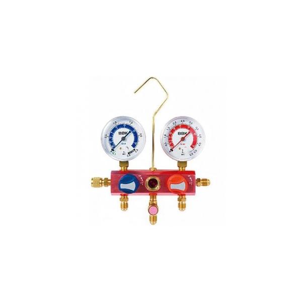 【仕様】●メーカー:BBKテクノロジーズ　●型番:410PKLB　●商品名:R-410A/R-32 ボールバルブマニホールド　●R-410A、R-32用　●ボールバルブ式　●低圧連成計:　・色:青　・ゲージ外径:68φ　・圧力表示(Mpa)...