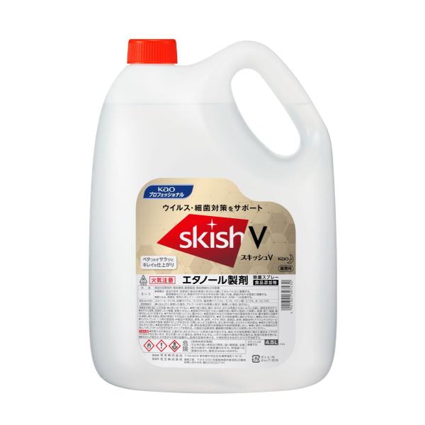 【仕様】●メーカー:花王プロフェッショナル・サービス　●型番:4901301397430　●商品名:スキッシュV　●サイズ(mm):207.2×145.6×291.1　●成分(%):エタノール 57.2、炭酸カリウム 0.3%、重炭酸ナトリ...