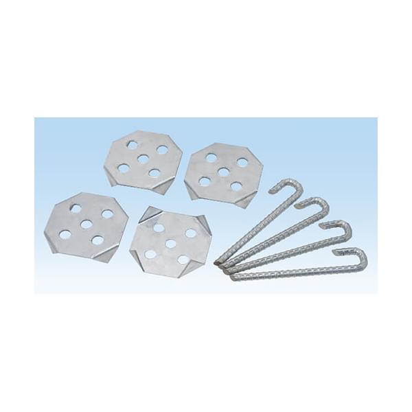 【仕様】●メーカー:日晴金属　●型番:WE-SP　●商品名:ズレ止め防止アンカーセット　●ポンプキヤッチャー　●重量(kg):1.8　●仕上:溶融亜鉛メッキ　　【ご注意】　※スパイクの先端に注意してください。