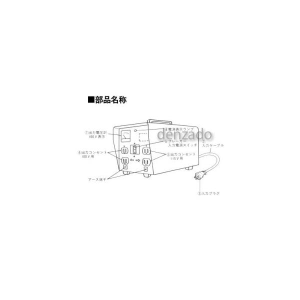 【特長】　●100V電源を115V・単相200Vへまた、三相200V電源を100V・115V・単相200Vへ自在に変換できるトランスです。　●電圧降下が少なく、安定した100Vが供給されます。　　【仕様】　●メーカー:日動工業　●型番:F2...