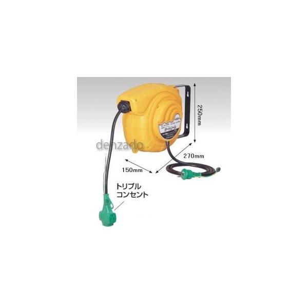 【特長】　●コンパクトで扱いやすいコードの長さです。　●工場内や整備工場、工具の使用やハンドランプの延長等に最適です。　　【仕様】　●メーカー:日動工業　●型番:ALE103N　●商品名:オートリール　●屋内型　●10mタイプ　●定格電流(...