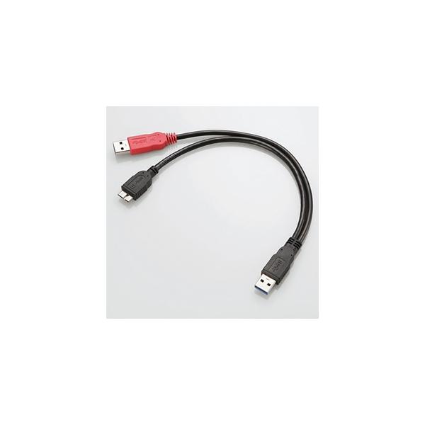【仕様】●メーカー:ELECOM　●型番:USB3AAMB5DPBK　●商品名:ダブルパワーUSB3.0ケーブル　●ダブル給電タイプ　●コネクタ形状:USB3.0(Standard-A)オス×2、USB3.0(micro-B)オス×1　●カ...