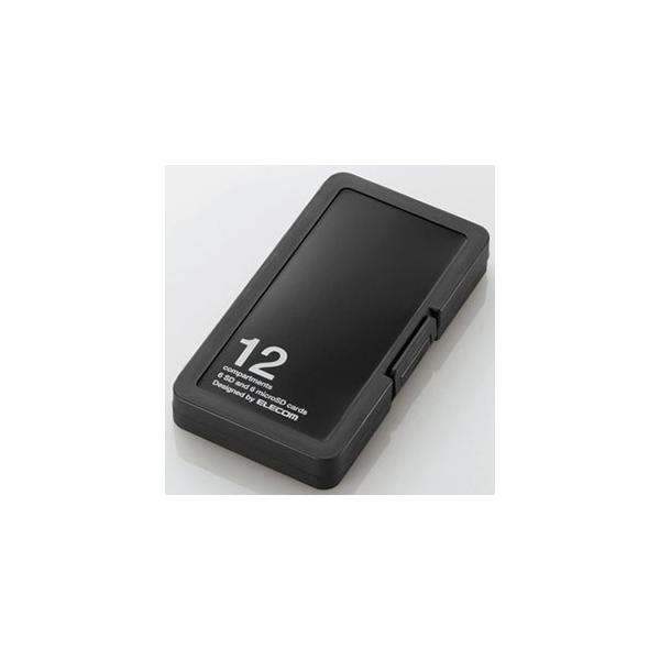 【仕様】●メーカー:ELECOM　●型番:CMCSDCPP12BK　●商品名:SD・microSDカードケース　●プラスチックタイプ　●収納枚数:SDメモリーカード×6、microSDメモリーカード×6　●材質:　・ケース本体:ポリプロピレ...