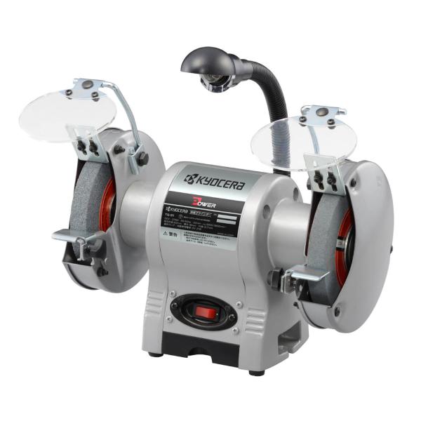 【特長】　●手元が明るいライト付です。　●バイト、ドリルの研削、バリ取りにお使い頂けます。　　【仕様】　●メーカー:京セラインダストリアルツールズ　●型番:TG61　●商品名:両頭グラインダ　●乾式　●砥石寸法(mm):外径-150/厚さ-...