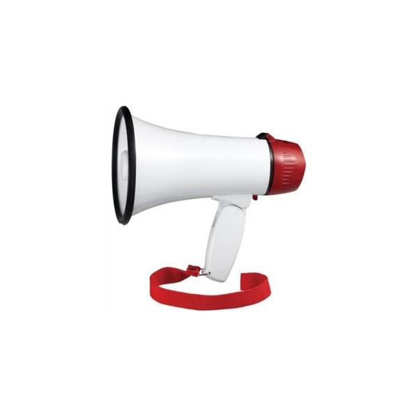 【仕様】●メーカー:ヤザワ　●型番:Y01HMN05WH　●商品名:ハンドメガホン　●最大出力(W):約5　●使用電池:単2乾電池×4本(別売)　●本体サイズ(mm):ホーン口径φ140×全長220　●本体重量(g):450　●材質:ABS...