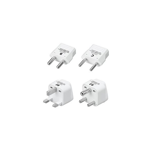 【仕様】●メーカー:ヤザワ　●型番:KPS4　●商品名:海外用電源プラグ4セット　●4セット　●プラグタイプ:B・C・BF・B3　●定格:　・B・Cタイプ:250V 6A　・BFタイプ:250V 13A　・B3タイプ:250V 10A　●本...