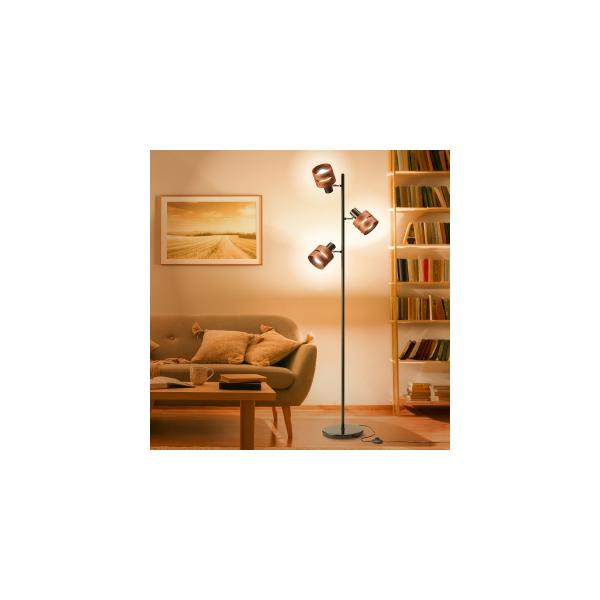 【仕様】 ●天然木のぬくもりあるデザイン ・シェード(笠)や支柱の一部に天然木を使用しており、北欧スタイルやモダンなインテリアに馴染む温かみのあるデザインが特徴です。消灯時もインテリアとして空間を彩ります。 ●自由な角度調節 ・3つのシェー...