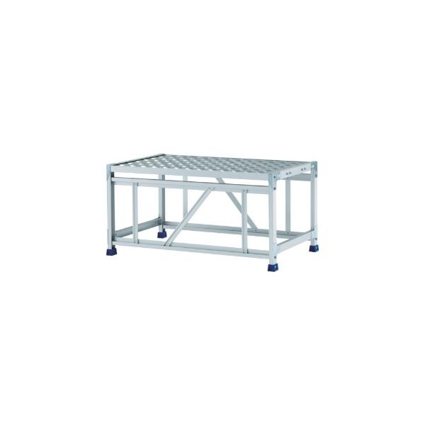 【仕様】 ●天板が縞板のため、従来品のアルミ形材に比べて滑り止め効果があります。 ●オールアルマイト仕上げです。 ●最大使用質量(kg):150 ●天板高さ(m):0.5 ●天板寸法(mm):800×600 ●段数(段):1 ●踏ざん踏面幅...