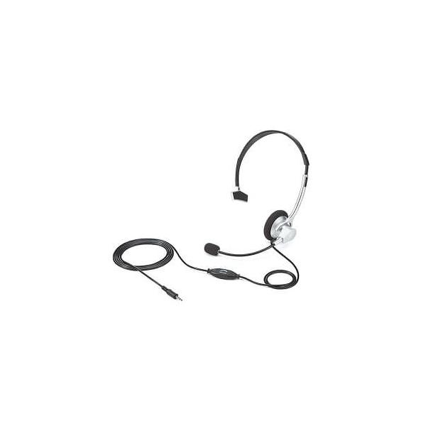 【仕様】●メーカー:サンワサプライ　●型番:MMHS402SV　●商品名:ヘッドセット　●4極ミニプラグ接続タイプ　●片耳タイプ　●カラー:シルバー　●プラグ形状:4極ミニプラグ(CTIA規格準拠)　●ケーブル長(m):約1.8　●ボリュー...