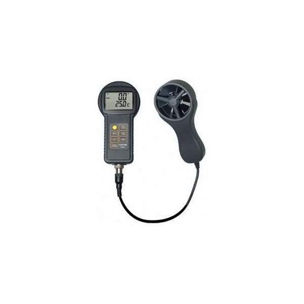 【特長】　●ベーン型セパレート式のデジタル風速・風量計です。　●風速と周囲温度のデュアル表示です。　●風量は事前にダクト面積を入力することで自動演算値を表示します。　　【仕様】　●ホールド機能付　●簡易データ記録(10データ)　●MAX(最...