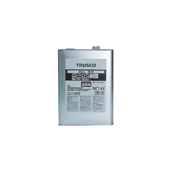 【仕様】●メーカー:トラスコ中山　●型番:ECOWOC4　●商品名:ホワイトオイル詰替用(缶タイプ)　●食品機械用　●NSF H1認定取得　●ノンガスタイプ　●容器:缶　●使用温度範囲(℃):-10〜100　●スプレー後の状態:オイル状　●...
