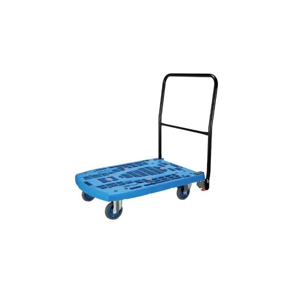 【仕様】●メーカー:トラスコ中山　●型番:MPK-906F2-B　●商品名:樹脂台車　●均等荷重(kg):400　●色:ブルー　●長さ(mm):930　●幅(mm):665　●高さ(mm):218.5　●ハンドル高さ(mm):975　●キャ...
