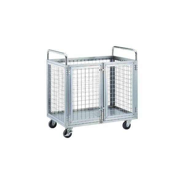 【仕様】●メーカー:トラスコ中山　●型番:SUAD1-960　●商品名:ステンレス製網台車　●均等荷重(kg):300　●長さ(mm):900　●幅(mm):600　●高さ(mm):157　●ハンドル高さ(mm):960　●キャスター径(m...