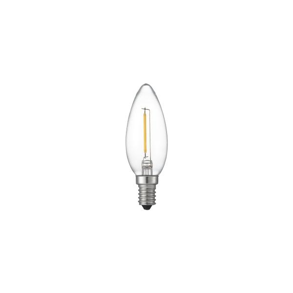 【仕様】 ●従来のLED電球に比べ、白熱電球に似たノスタルジックな雰囲気を演出 ●本体寸法:W32mm×H95mm×D32mm ●本体重量:12g ●口金:E14 ●材質:本体:ガラス、口金:ニッケルメッキ銅 ●光源:LED ●光源色:電球...