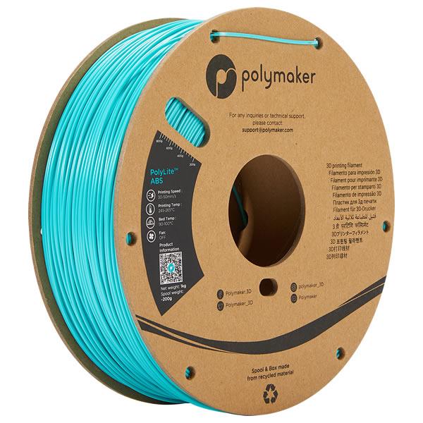 【仕様】●メーカー:Polymaker　●型番:PE01010　●商品名:フィラメント　●PolyLite　ABS　●カラー:ティール　●平均フィラメント径(mm):1.75　●推奨プリント温度(℃):240-255　●推奨プリント速度(m...