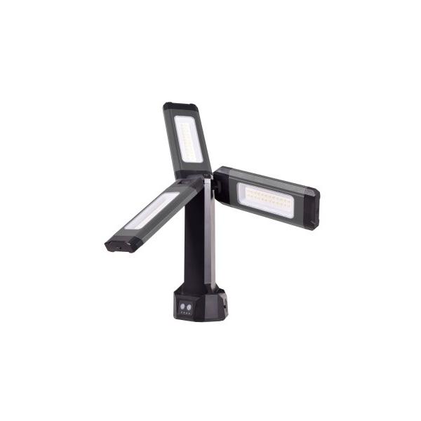 ＜商品概要＞●リチウムイオン3.7V　4000mAh●充電式、LED作業灯アクティブライト●昼光色/白色切替式、充電時間3.5時間●点灯パターン　LOW→MID→HIGH→OFF●車両整備、工事現場、レジャーに