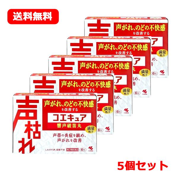 項目 内容 医薬品区分 一般用医薬品 薬効分類 響声破笛丸 製品名 コエキュア 製品の特徴 ●早く治したい声がれ、のどの不快感を改善する医薬品です●漢方処方“響声破笛丸”（きょうせいはてきがん）が、のどの奥の声帯の炎症を鎮め、声を出しやすく...
