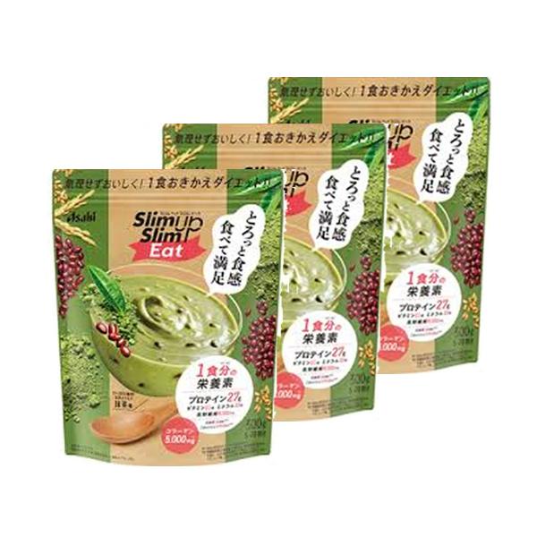 Slimup Slim（スリムアップスリム）スイート抹茶　300g●とろっと食感とスプーンでゆっくり味わうことで、「食べる」実感を得られます。食べやすいなめらかなとろみに仕上げました。●具材には、抹茶と相性抜群のフリーズドライあずきと、ザク...