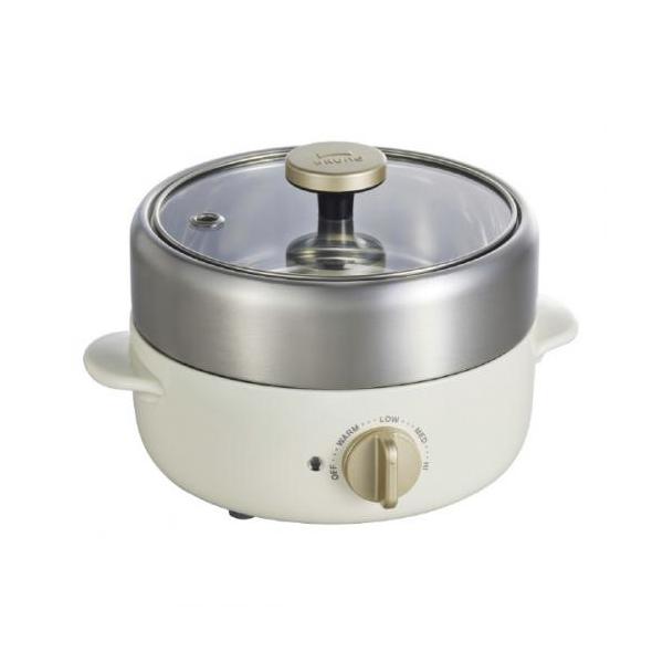 ●鍋限度量:約800ml●安全装置(サーモスタット、温度ヒューズ)温度調節機能●電源:AC100V●定格消費電力:600W●電源コードの長さ:約1.2m●寸法:W23.0×H19.5×D20.0cm(全て重ねた寸法)●質量:約1.5kg(電...