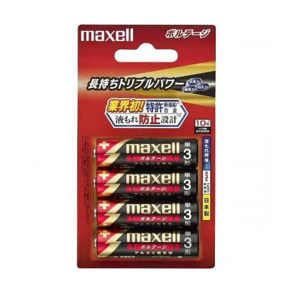 商品名 【単3形】4本 アルカリ乾電池 「ボルテージ」LR6-T-4B【日本製】タイプ：アルカリ乾電池形　状：単3形寸　法：約Φ14.5×50.5mmシリーズ名/愛称 ボルテージ入数 4仕様 【包装形態】 4本入ブリスター包装
